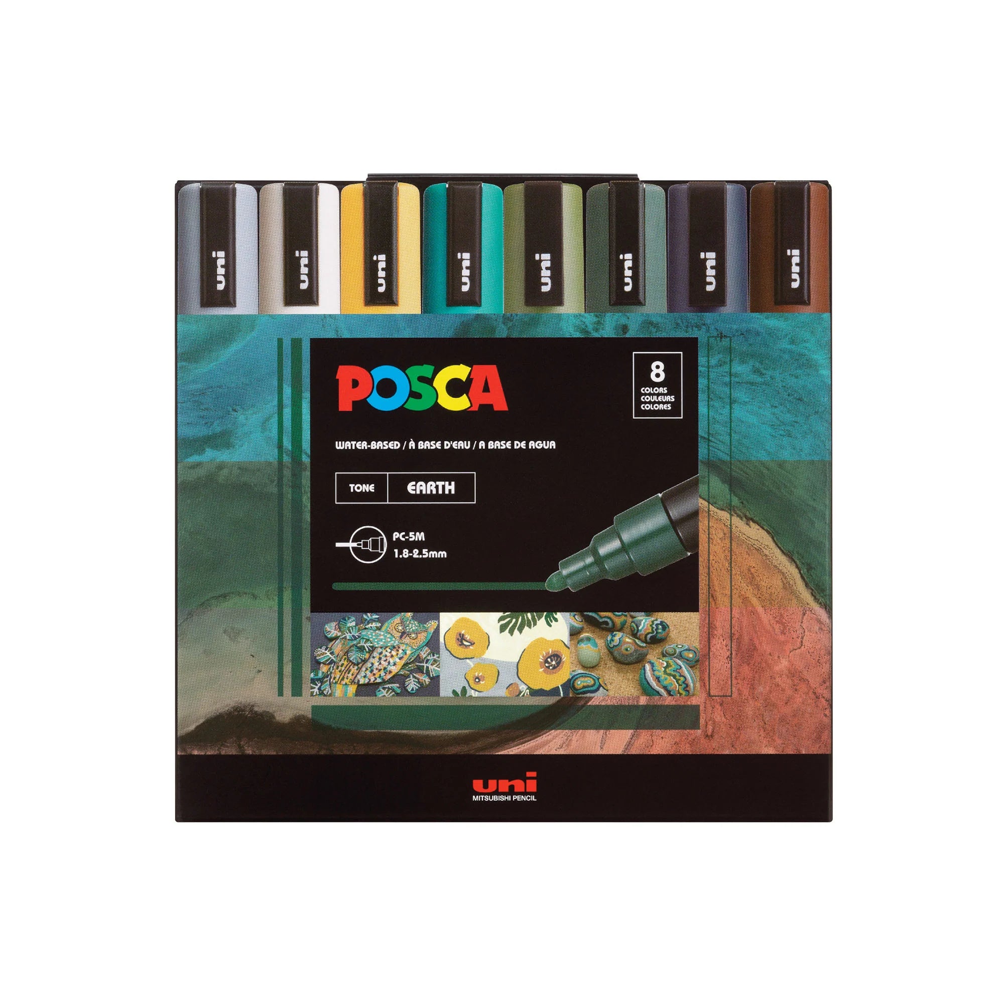 POSCA Paint Marker Sets, 8-Color PC-5M Earth Tone Set – Souligné HN